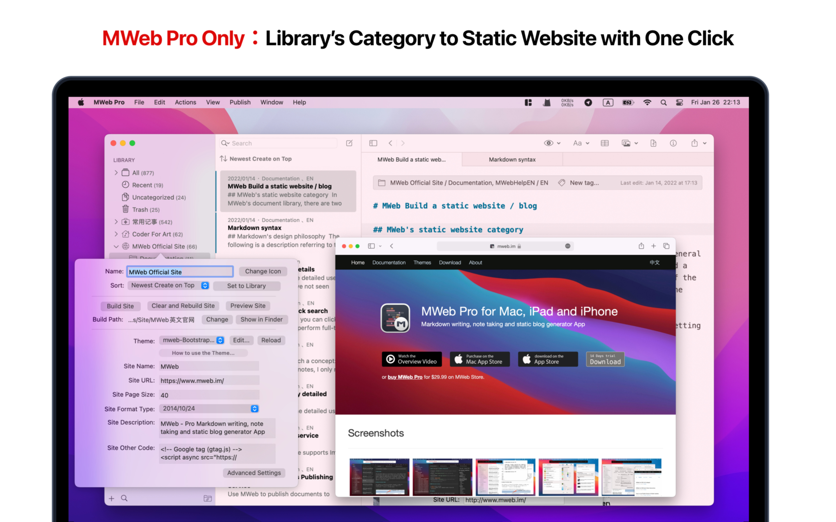 MWeb - Pro Markdown writing, note taking and static blog generator App - MWeb